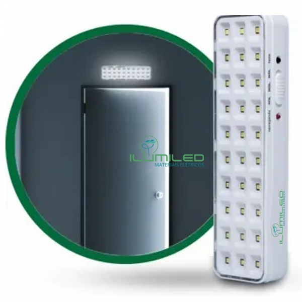 LUMINARIA LED DE EMERGENCIA 30 LEDS - ILUMILED BRASIL LUMINARIA LED DE EMERGENCIA 30 LEDS - ILUMILED BRASIL